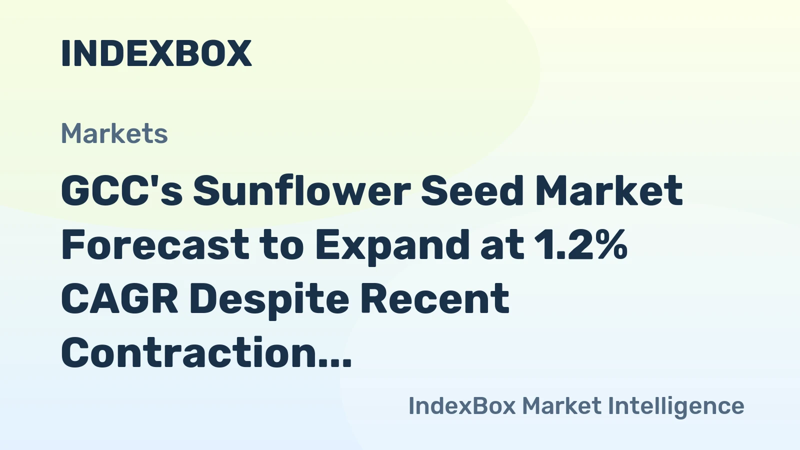 GCC's Sunflower Seed Market Forecast to Expand at 1.2% CAGR Despite Recent Contraction