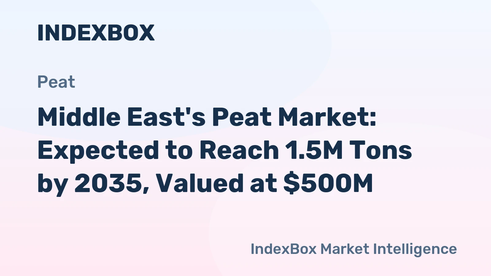 Middle East's Peat Market: Expected to Reach 1.5M Tons by 2035, Valued at $500M