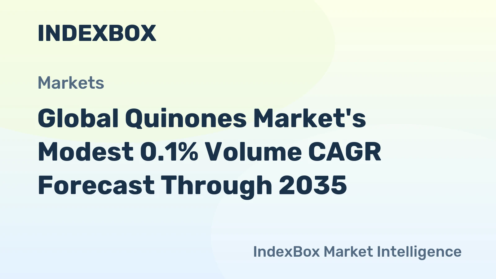 Global Quinones Market's Modest 0.1% Volume CAGR Forecast Through 2035