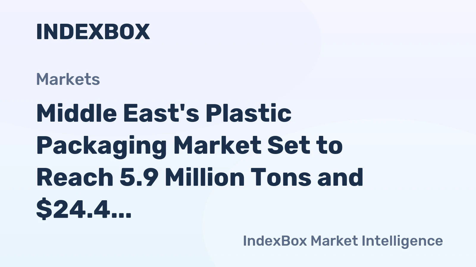 Middle East's Plastic Packaging Market Set to Reach 5.9 Million Tons and $24.4 Billion by 2035