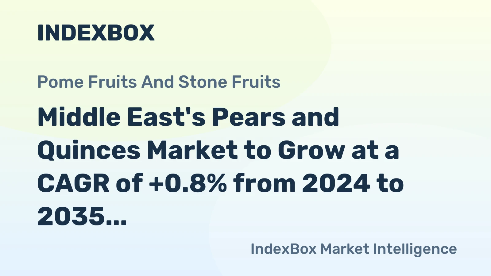 Middle East's Pears and Quinces Market to Grow at a CAGR of +0.8% from 2024 to 2035