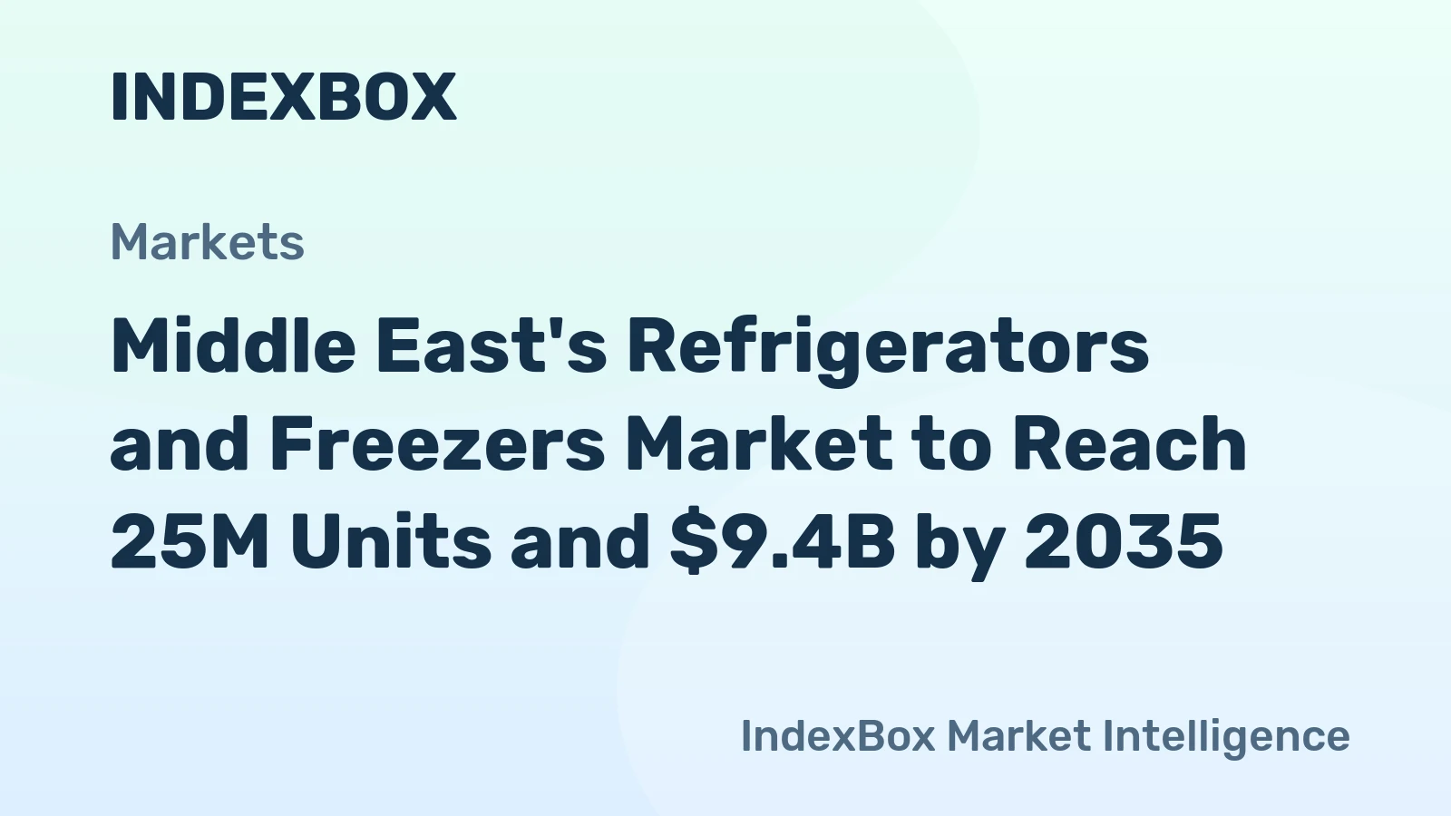 Middle East's Refrigerators and Freezers Market to Reach 25M Units and $9.4B by 2035