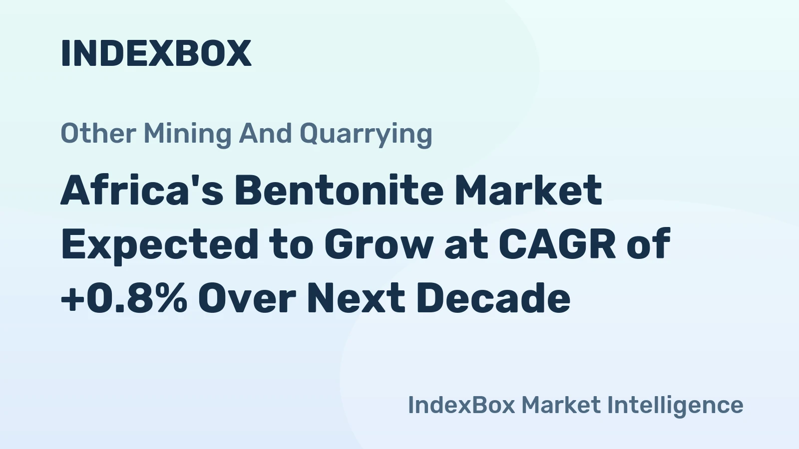 Africa's Bentonite Market Expected to Grow at CAGR of +0.8% Over Next Decade