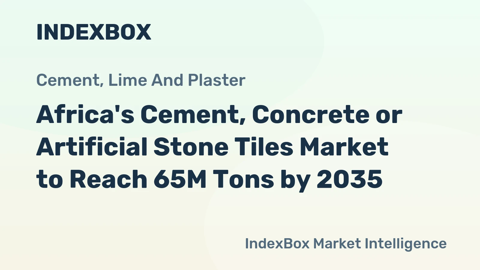 Africa's Cement, Concrete or Artificial Stone Tiles Market to Reach 65M Tons by 2035