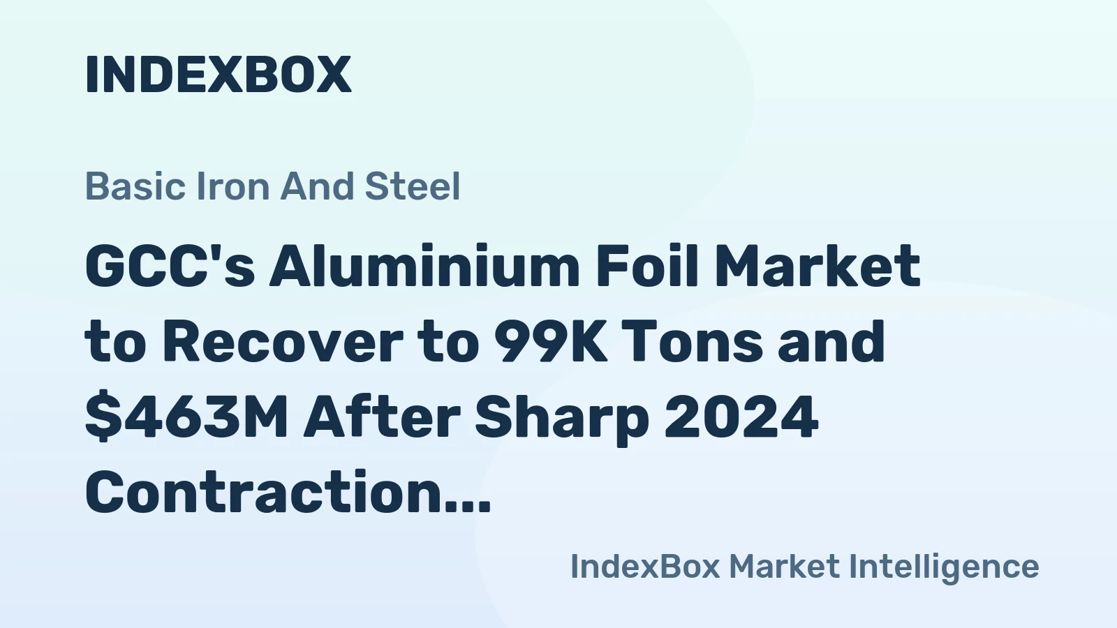 GCC's Aluminium Foil Market to Recover to 99K Tons and $463M After Sharp 2024 Contraction