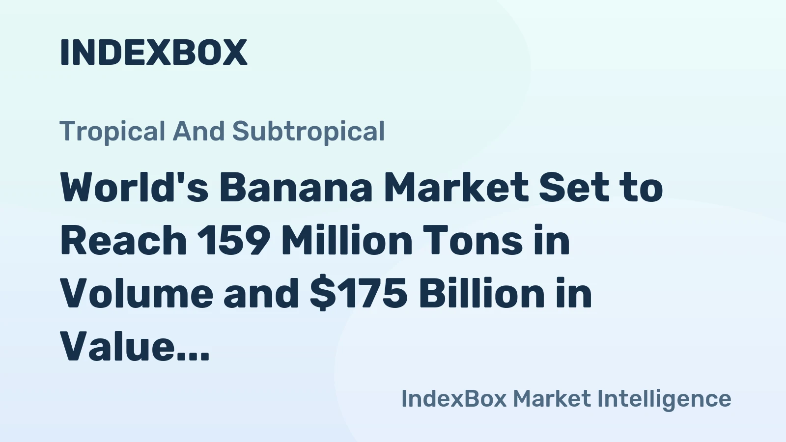 World's Banana Market Set to Reach 159 Million Tons in Volume and $175 Billion in Value by 2035