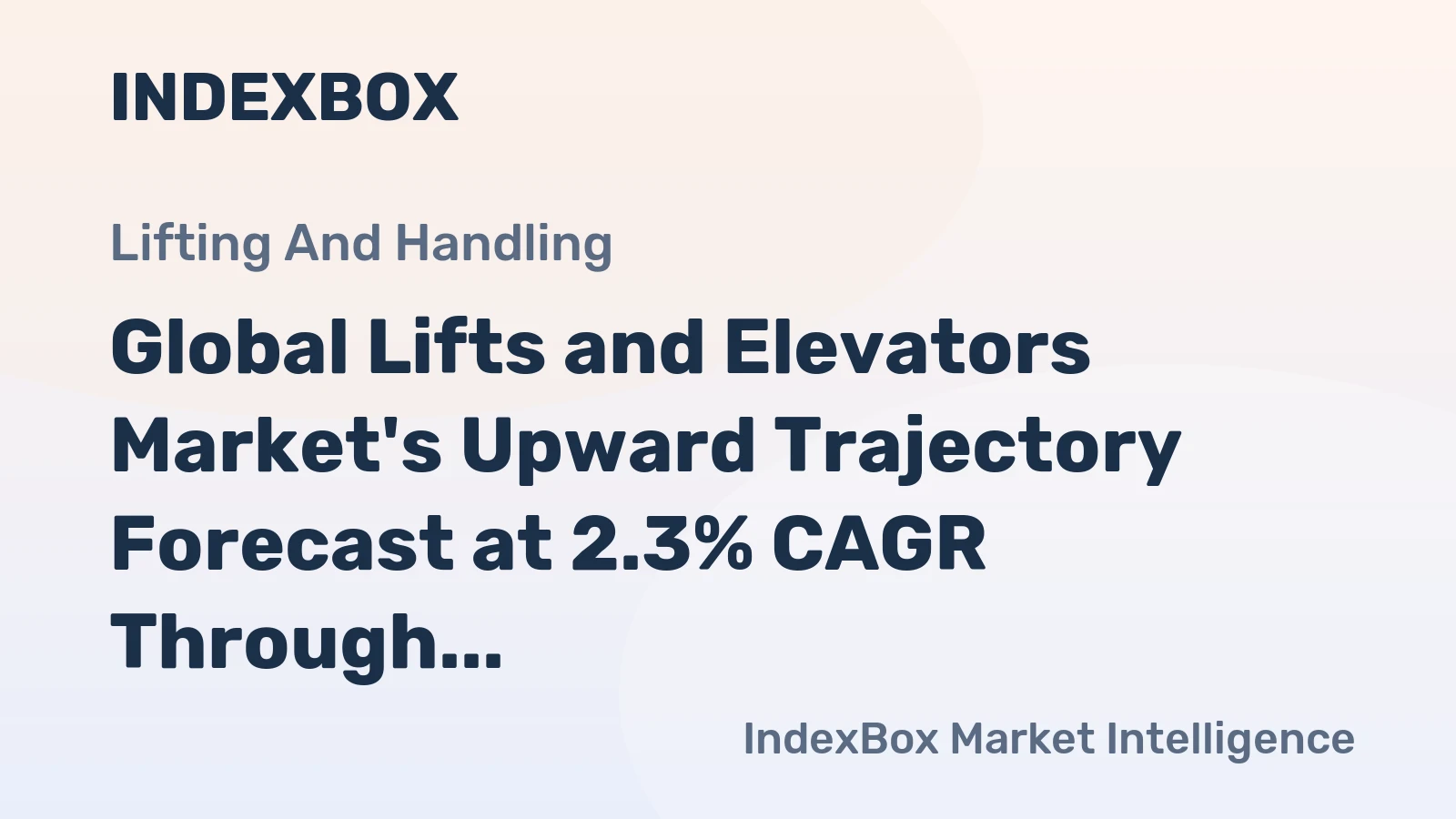 Global Lifts and Elevators Market's Upward Trajectory Forecast at 2.3% CAGR Through 2035