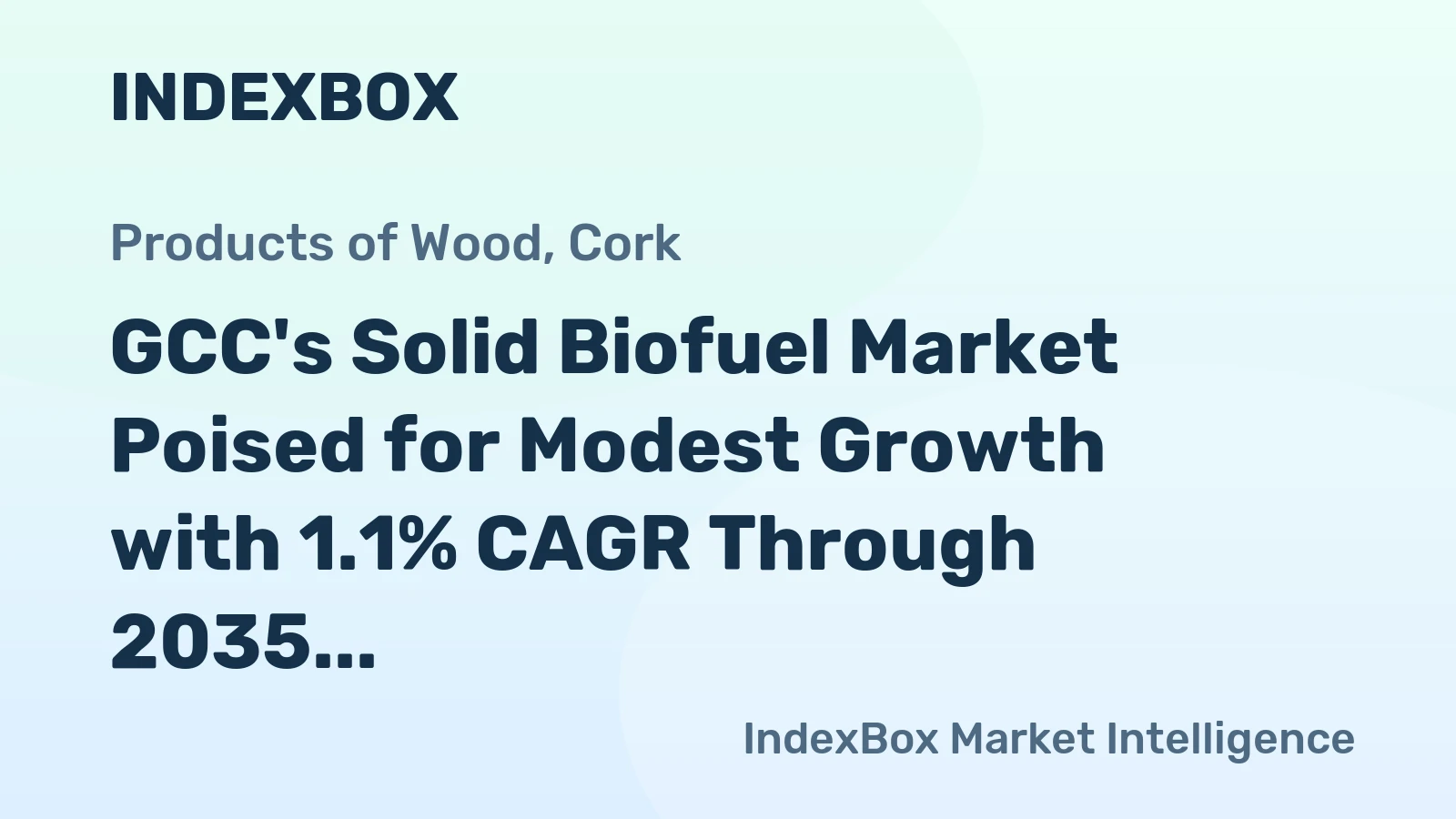 GCC's Solid Biofuel Market Poised for Modest Growth with 1.1% CAGR Through 2035