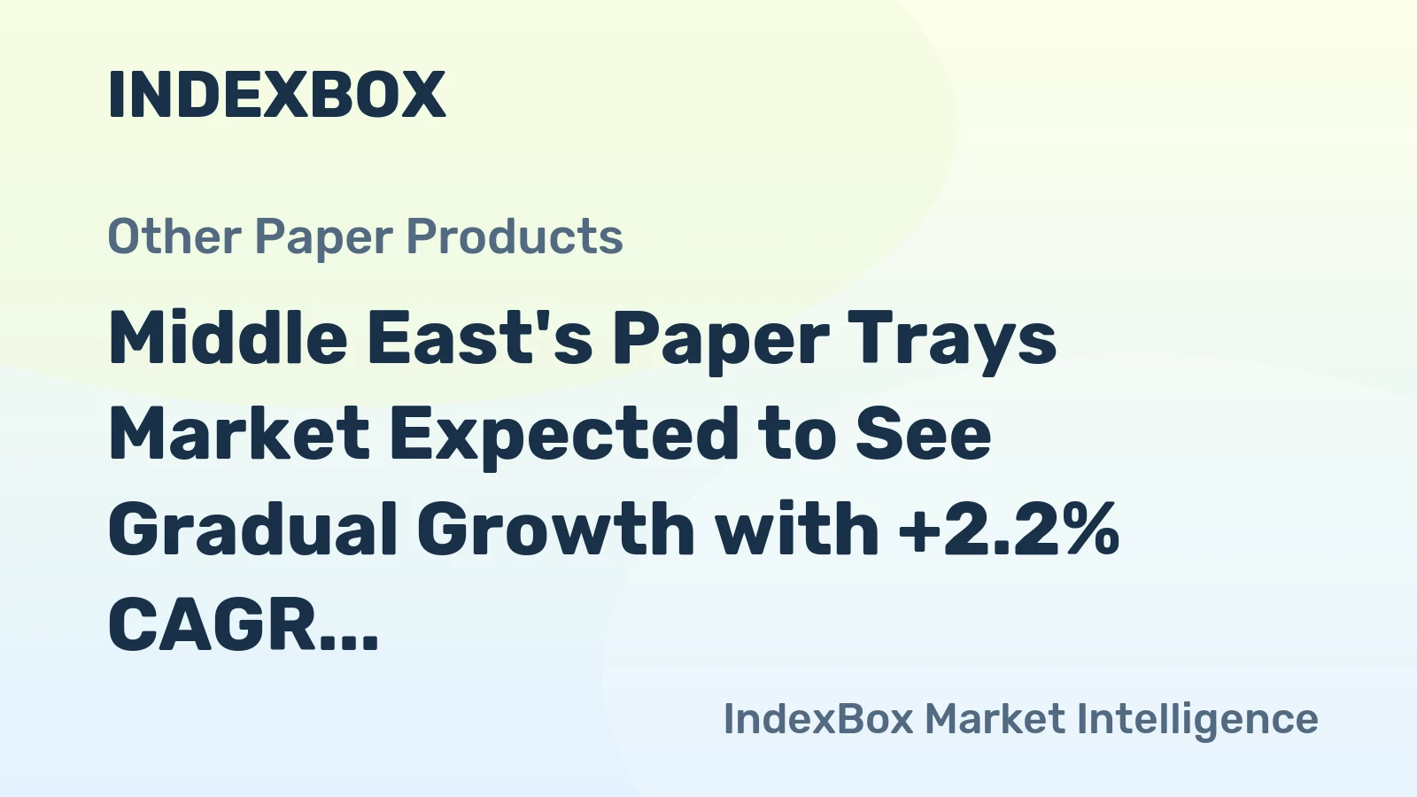 Middle East's Paper Trays Market Expected to See Gradual Growth with +2.2% CAGR from 2024 to 2035