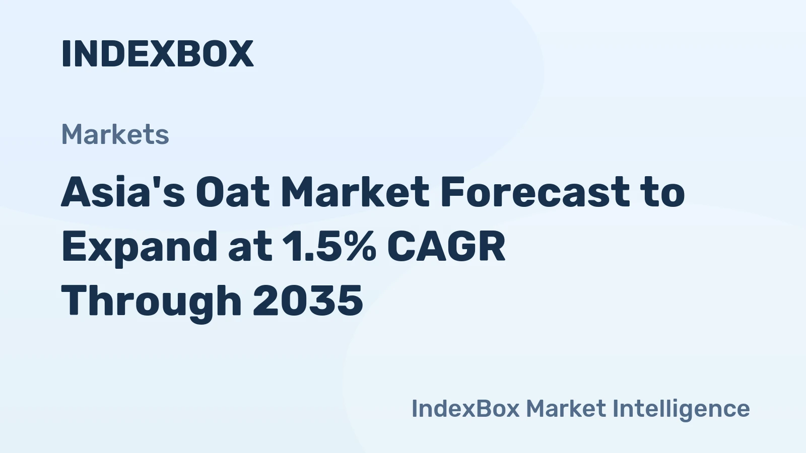 Asia's Oat Market Forecast to Expand at 1.5% CAGR Through 2035