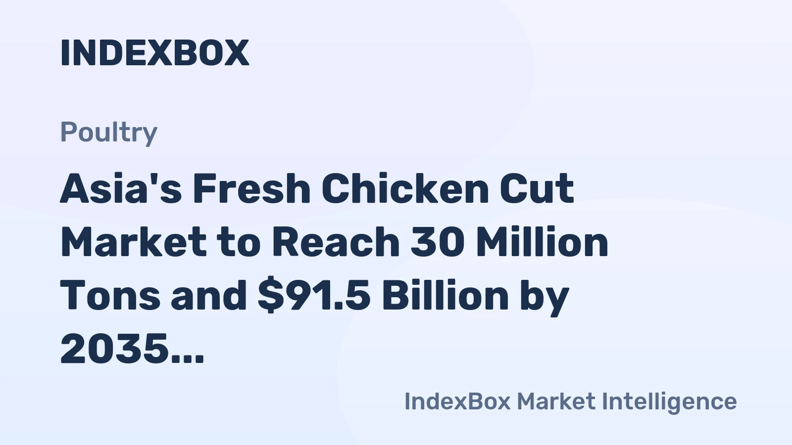 Asia's Fresh Chicken Cut Market to Reach 30 Million Tons and $91.5 Billion by 2035