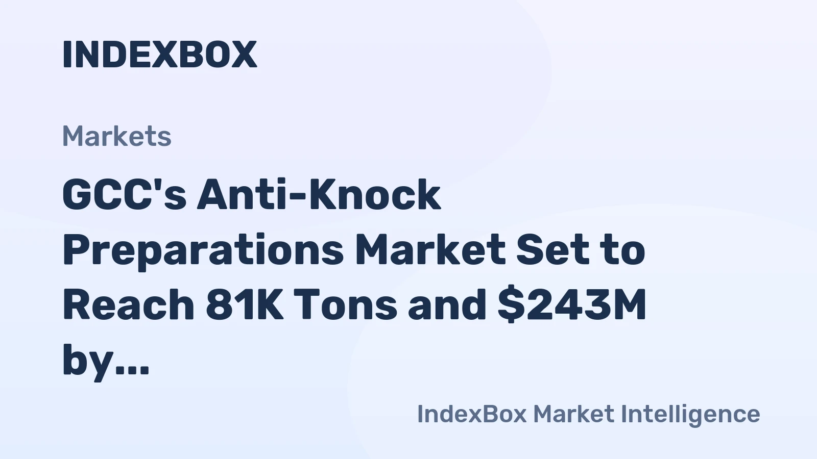 GCC's Anti-Knock Preparations Market Set to Reach 81K Tons and $243M by 2035