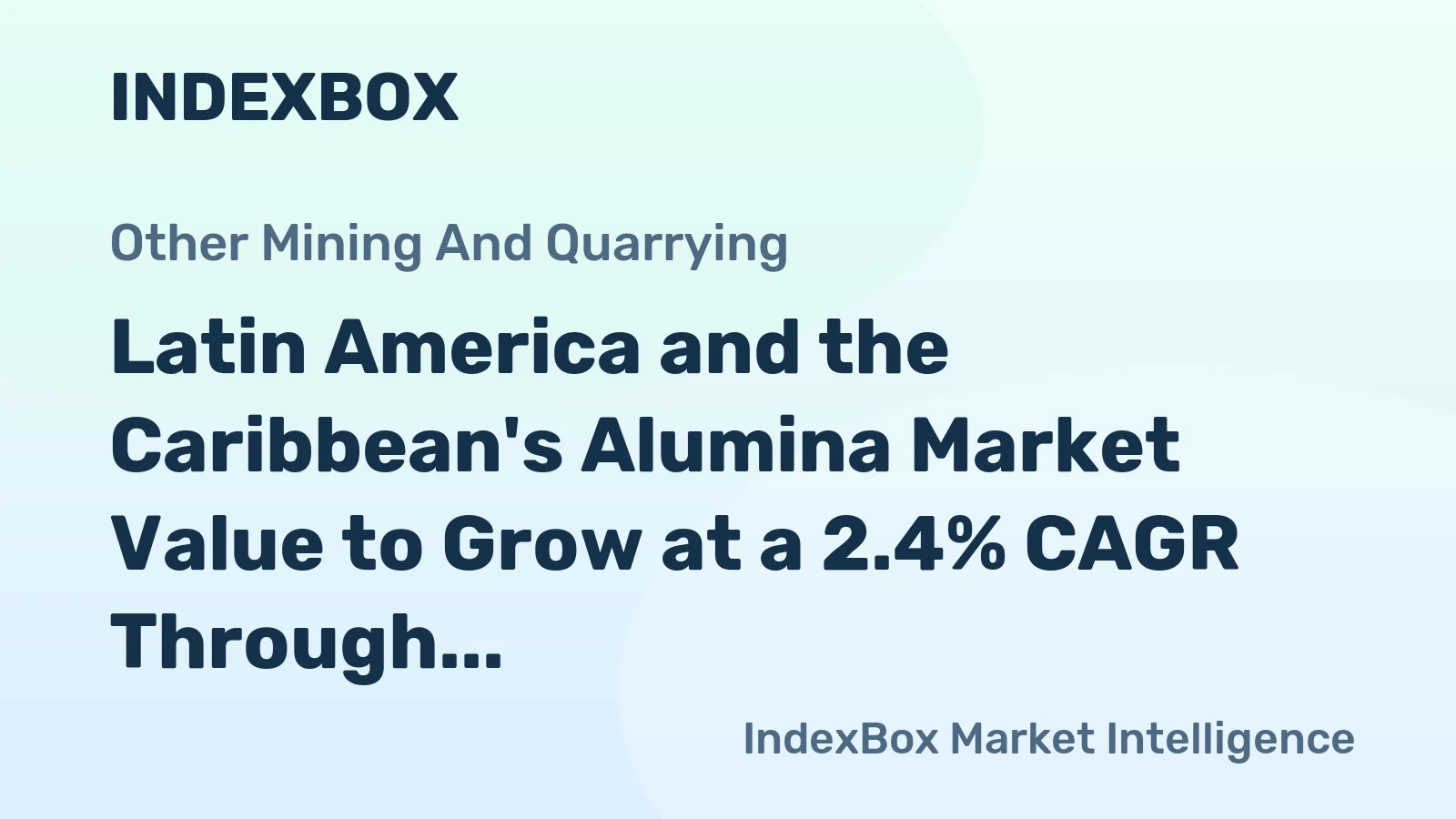 Latin America and the Caribbean's Alumina Market Value to Grow at a 2.4% CAGR Through 2035