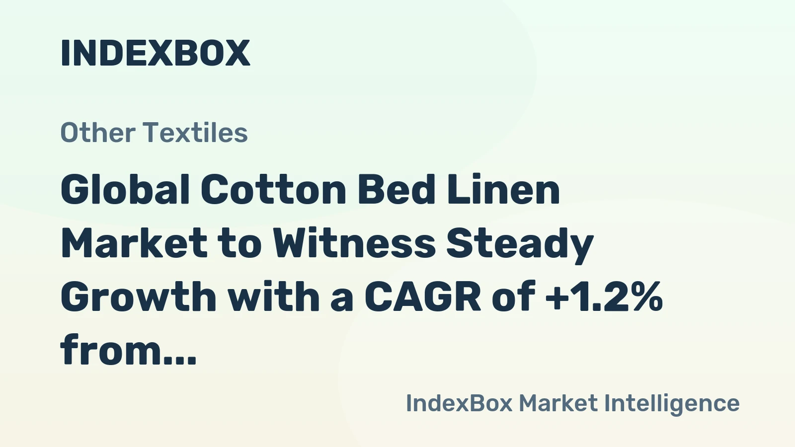 Global Cotton Bed Linen Market to Witness Steady Growth with a CAGR of +1.2% from 2024 to 2035, Reaching $47.4B by 2035