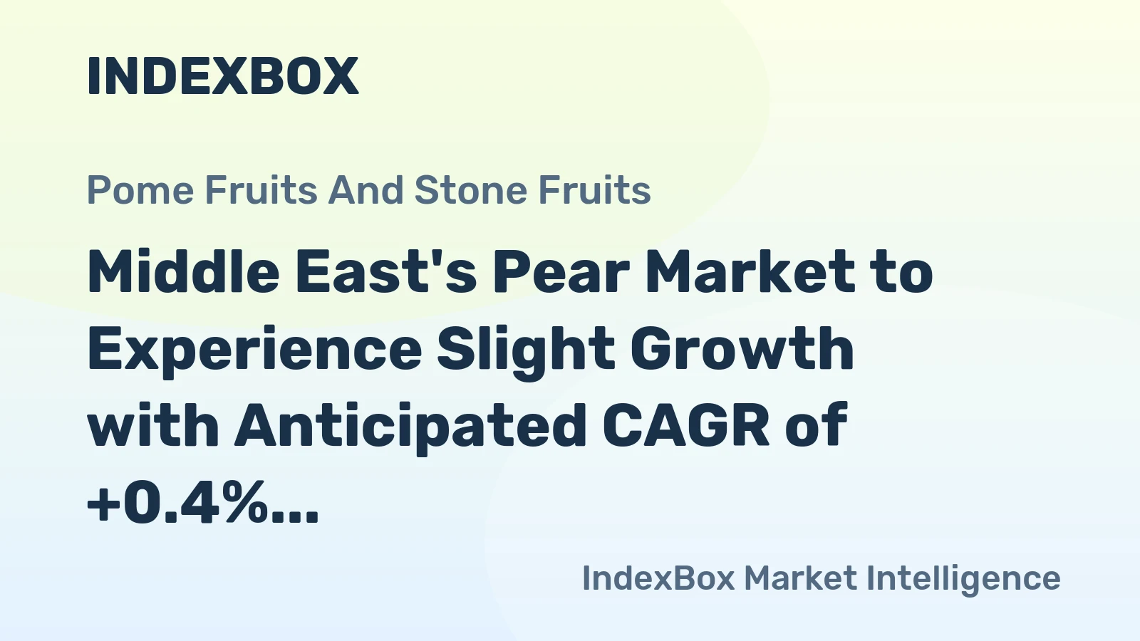 Middle East's Pear Market to Experience Slight Growth with Anticipated CAGR of +0.4% from 2024 to 2035