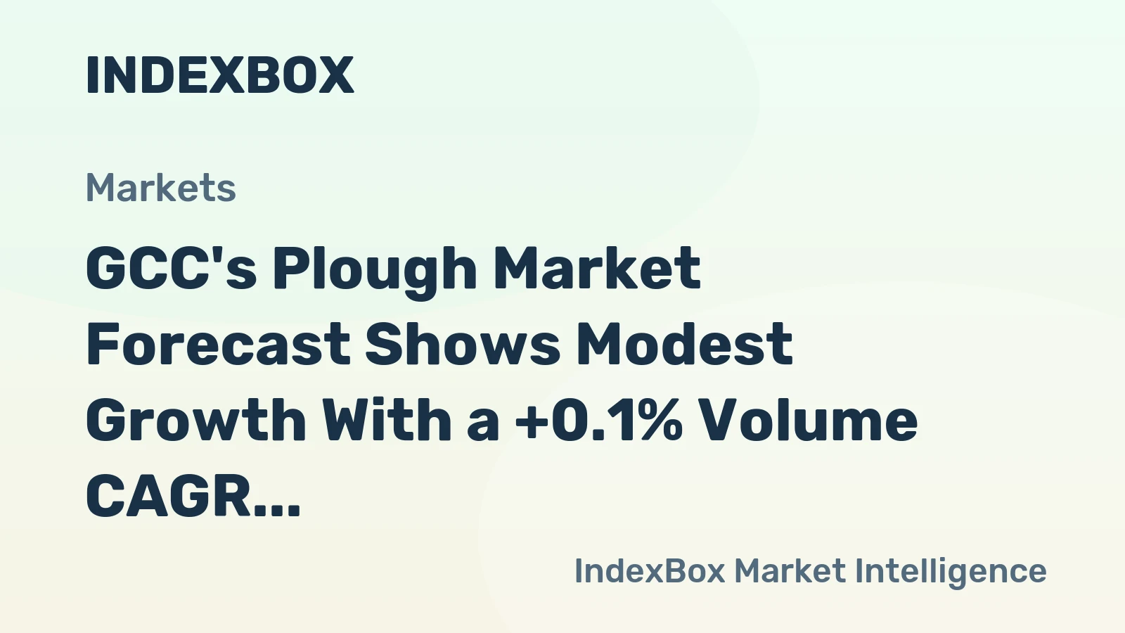 GCC's Plough Market Forecast Shows Modest Growth With a +0.1% Volume CAGR Through 2035