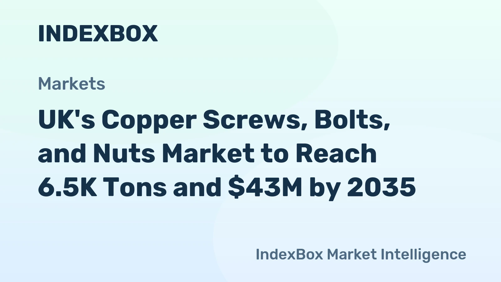 UK's Copper Screws, Bolts, and Nuts Market to Reach 6.5K Tons and $43M by 2035
