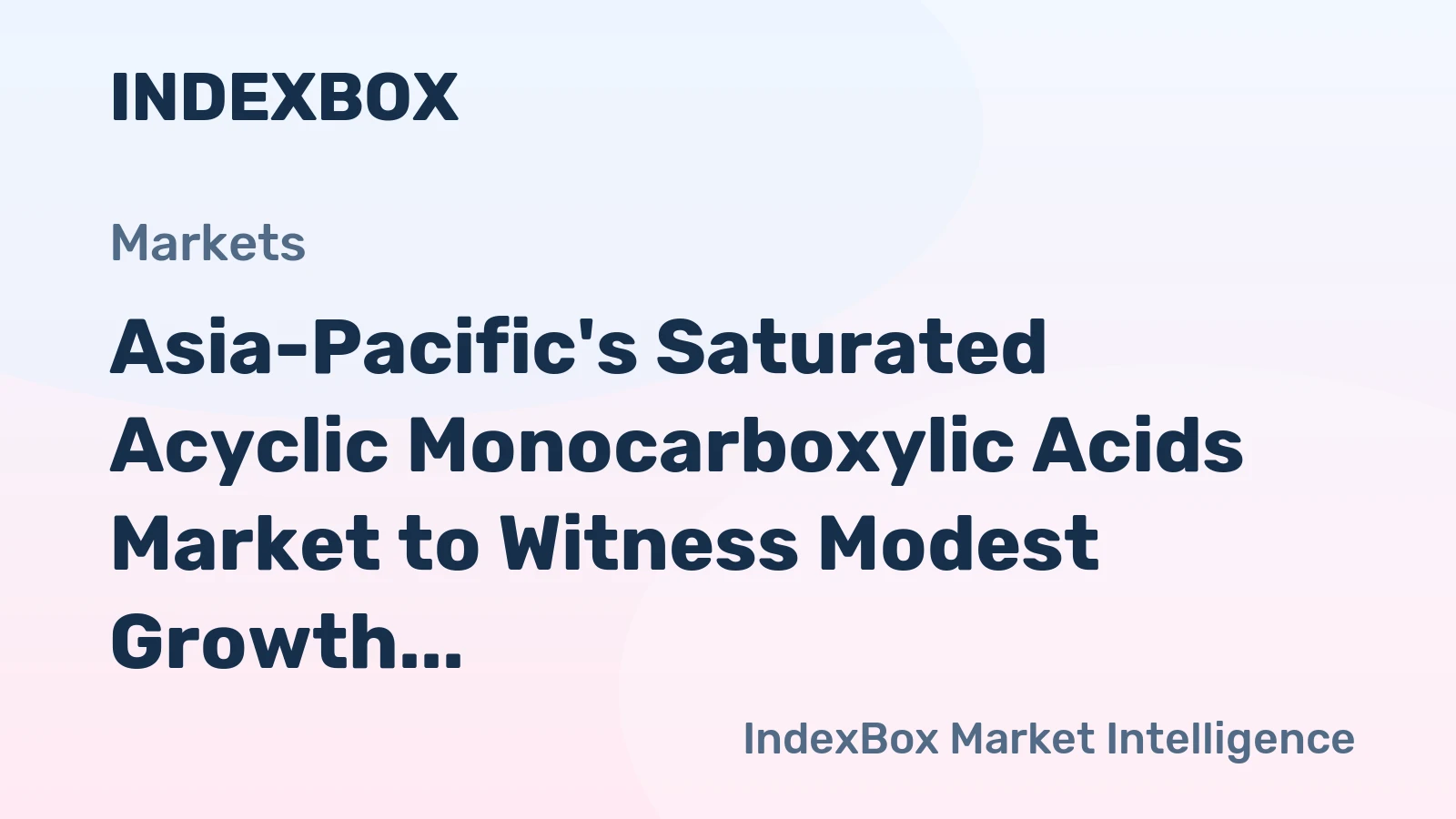 Asia-Pacific's Saturated Acyclic Monocarboxylic Acids Market to Witness Modest Growth with a CAGR of +0.4% from 2024 to 2035