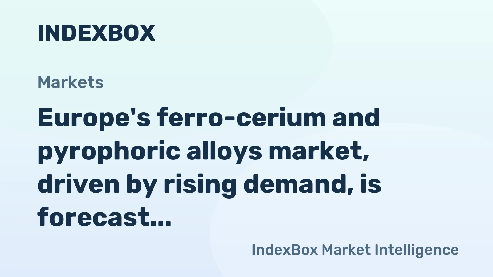 Europe's ferro-cerium and pyrophoric alloys market, driven by rising demand, is forecast to grow to 317K tons in volume and $804M in value by 2035.