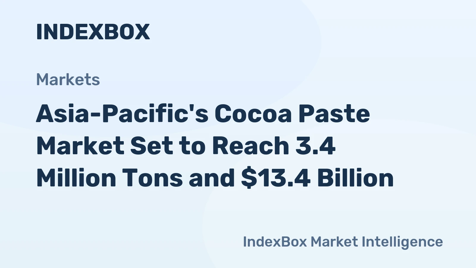 Asia-Pacific's Cocoa Paste Market Set to Reach 3.4 Million Tons and $13.4 Billion
