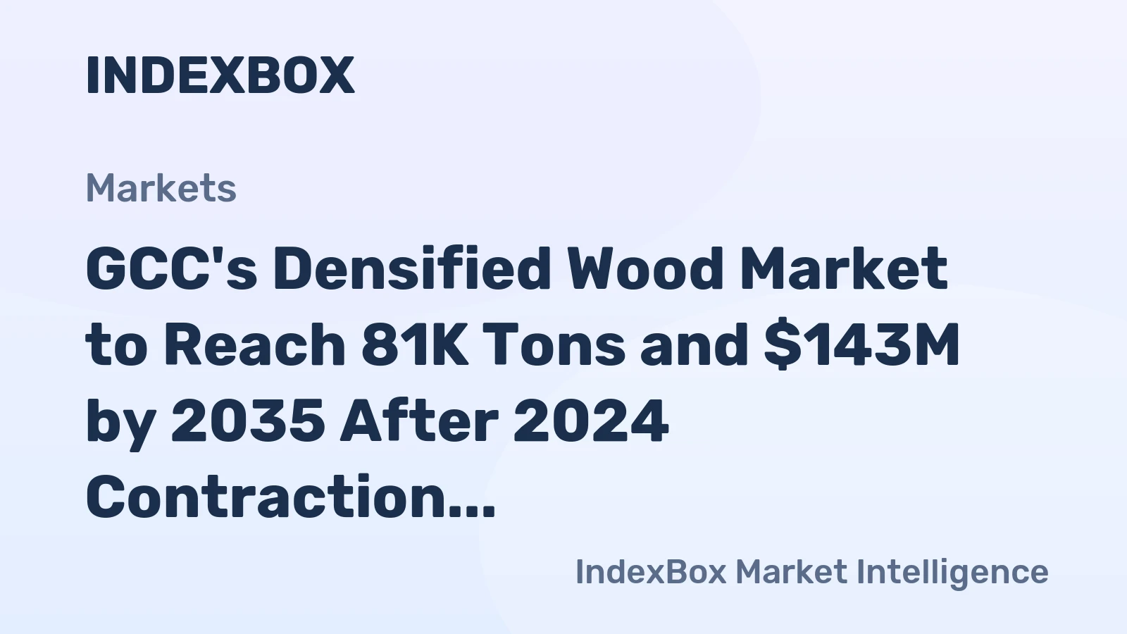 GCC's Densified Wood Market to Reach 81K Tons and $143M by 2035 After 2024 Contraction