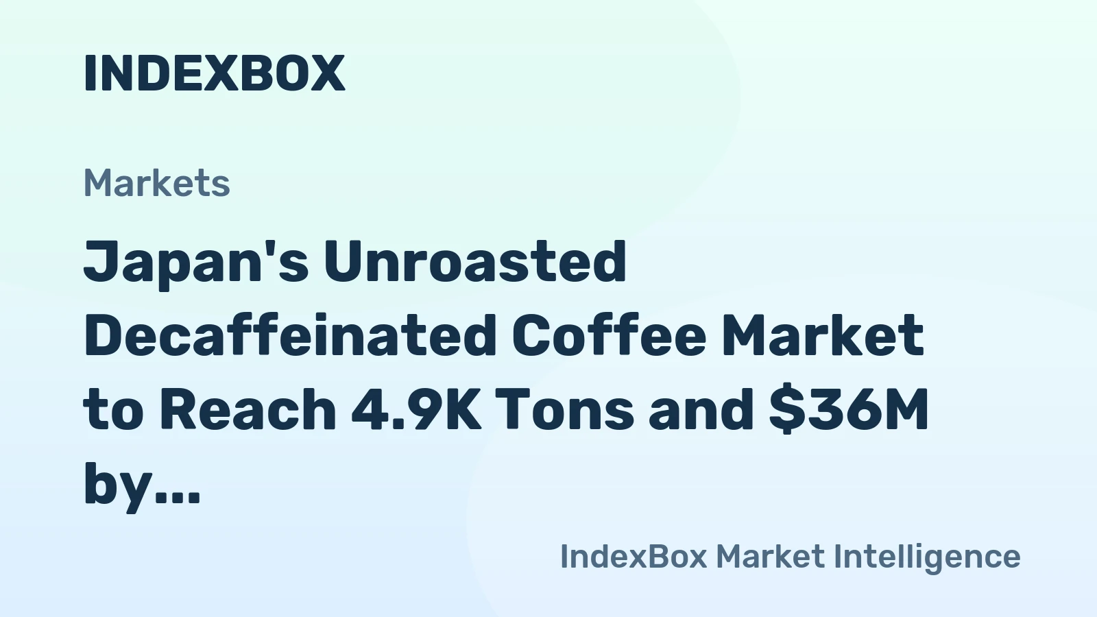 Japan's Unroasted Decaffeinated Coffee Market to Reach 4.9K Tons and $36M by 2035