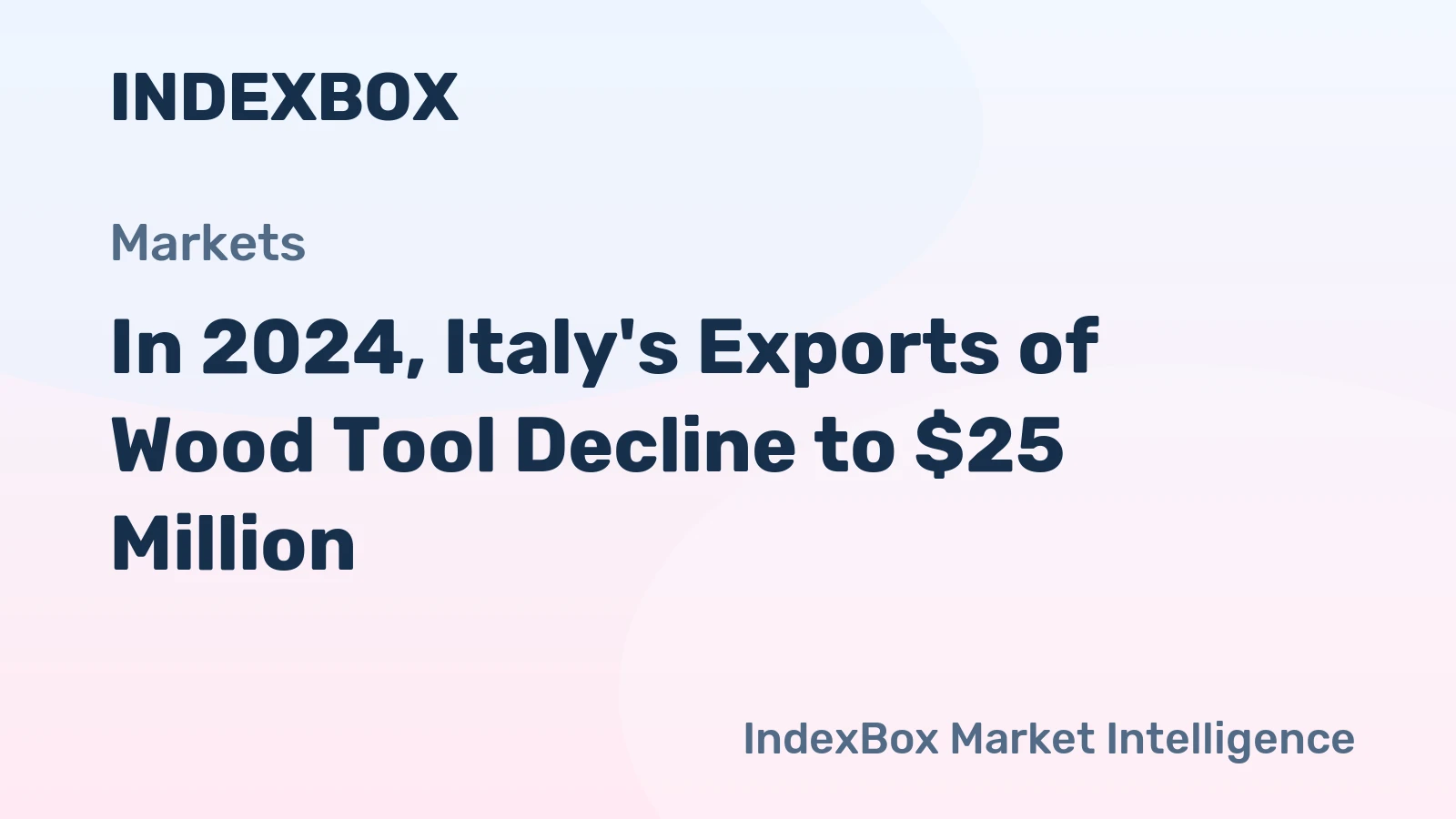 In 2024, Italy's Exports of Wood Tool Decline to $25 Million