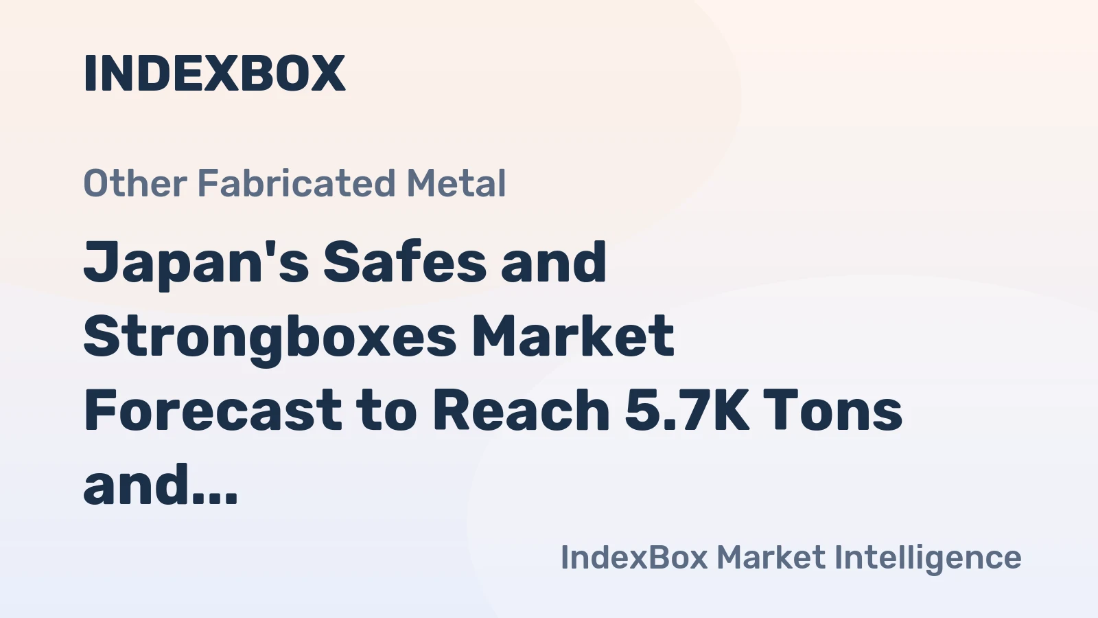 Japan's Safes and Strongboxes Market Forecast to Reach 5.7K Tons and $21M in Value
