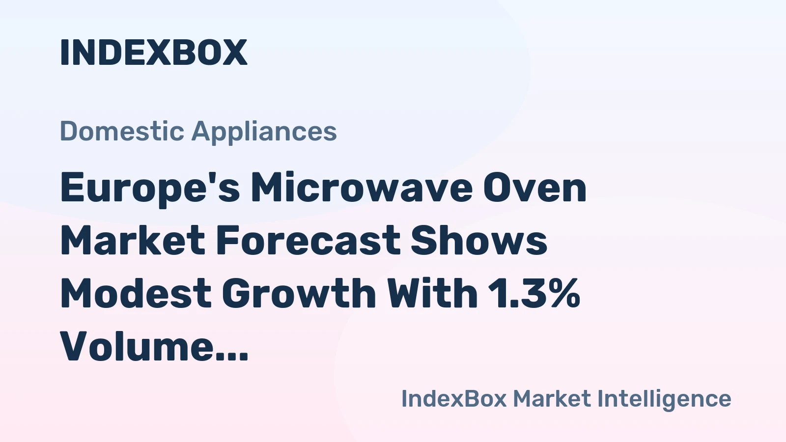 Europe's Microwave Oven Market Forecast Shows Modest Growth With 1.3% Volume CAGR
