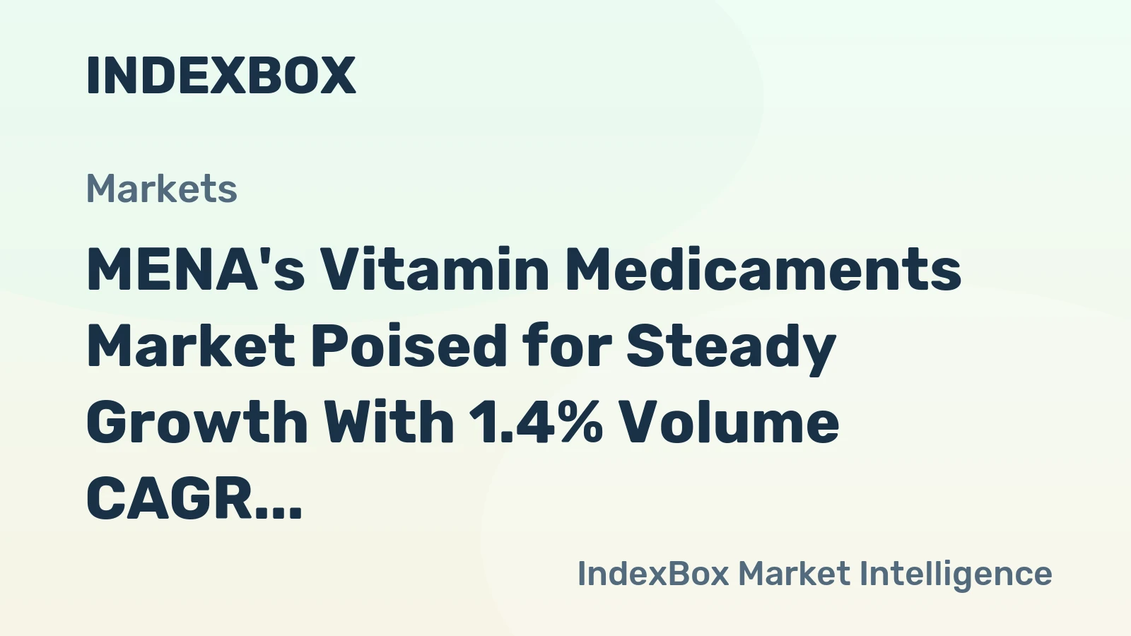 MENA's Vitamin Medicaments Market Poised for Steady Growth With 1.4% Volume CAGR Through 2035