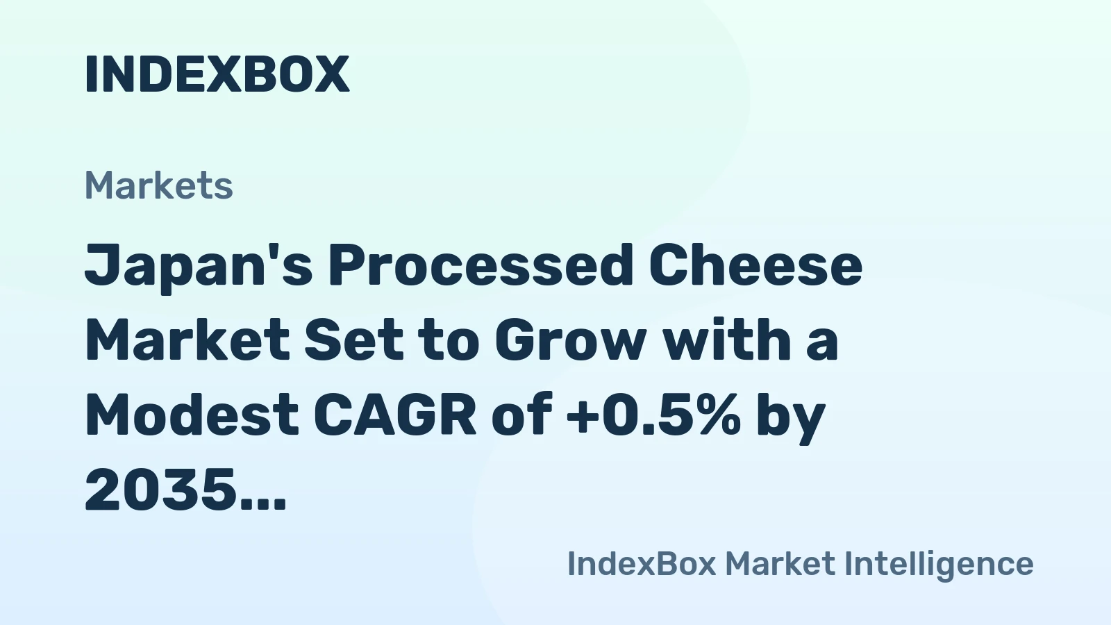 Japan's Processed Cheese Market Set to Grow with a Modest CAGR of +0.5% by 2035