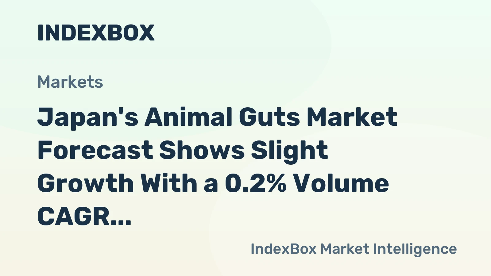 Japan's Animal Guts Market Forecast Shows Slight Growth With a 0.2% Volume CAGR Through 2035