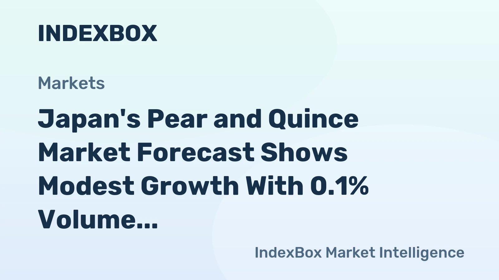 Japan's Pear and Quince Market Forecast Shows Modest Growth With 0.1% Volume CAGR Through 2035