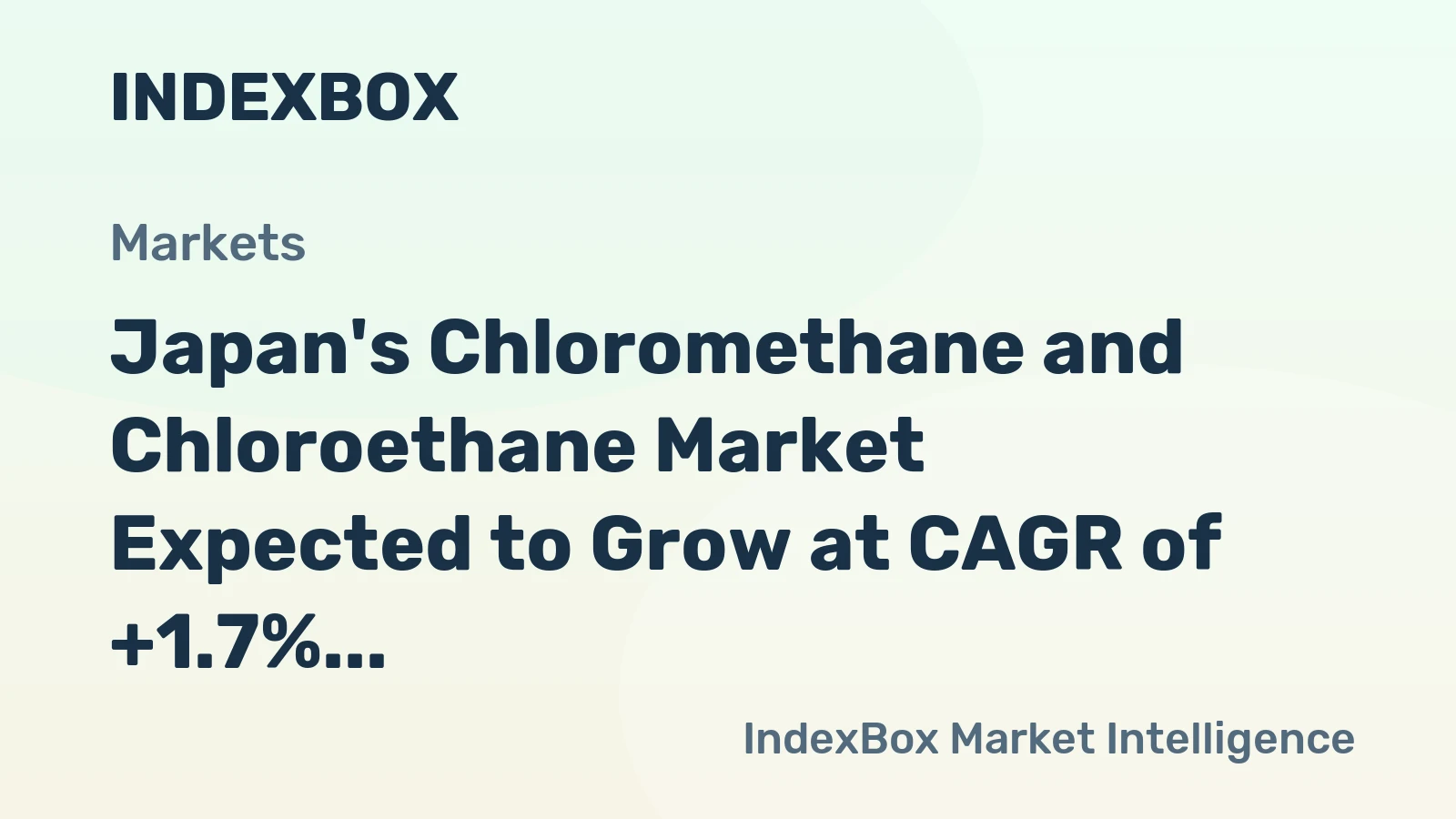 Japan's Chloromethane and Chloroethane Market Expected to Grow at CAGR of +1.7% from 2024 to 2035