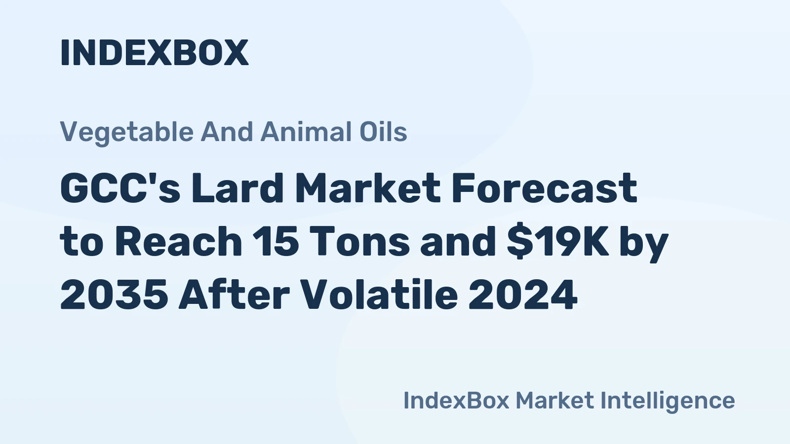 GCC's Lard Market Forecast to Reach 15 Tons and $19K by 2035 After Volatile 2024