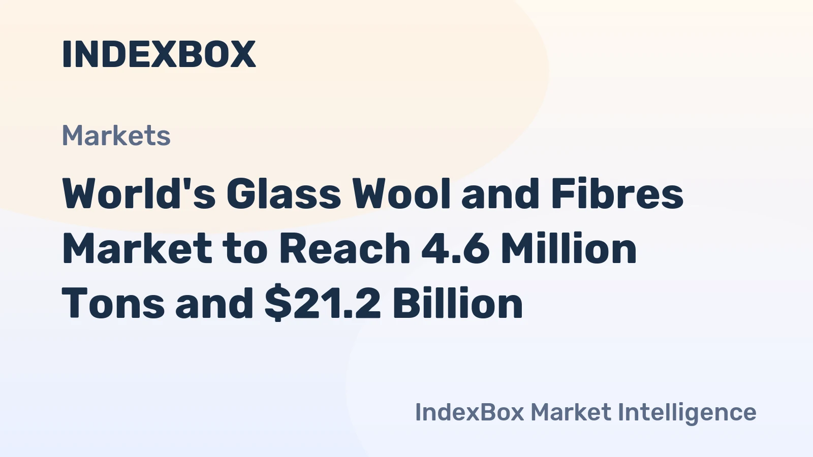 World's Glass Wool and Fibres Market to Reach 4.6 Million Tons and $21.2 Billion