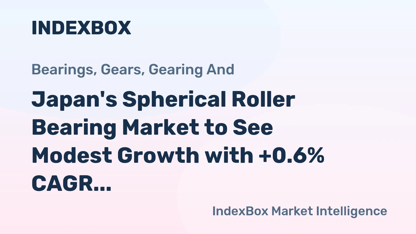 Japan's Spherical Roller Bearing Market to See Modest Growth with +0.6% CAGR through 2035