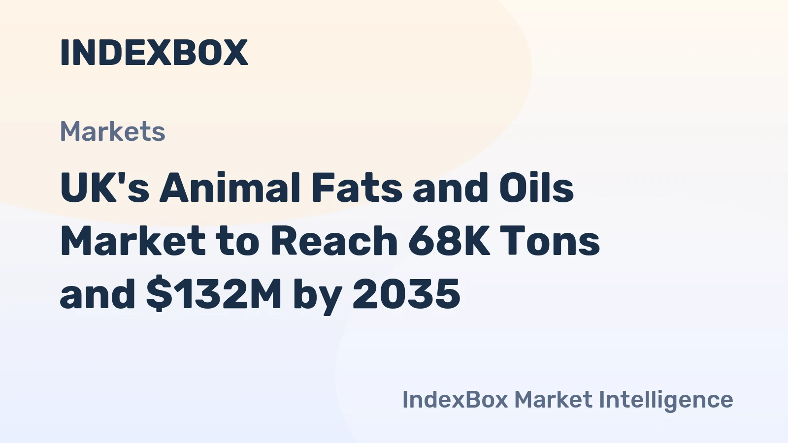 UK's Animal Fats and Oils Market to Reach 68K Tons and $132M by 2035