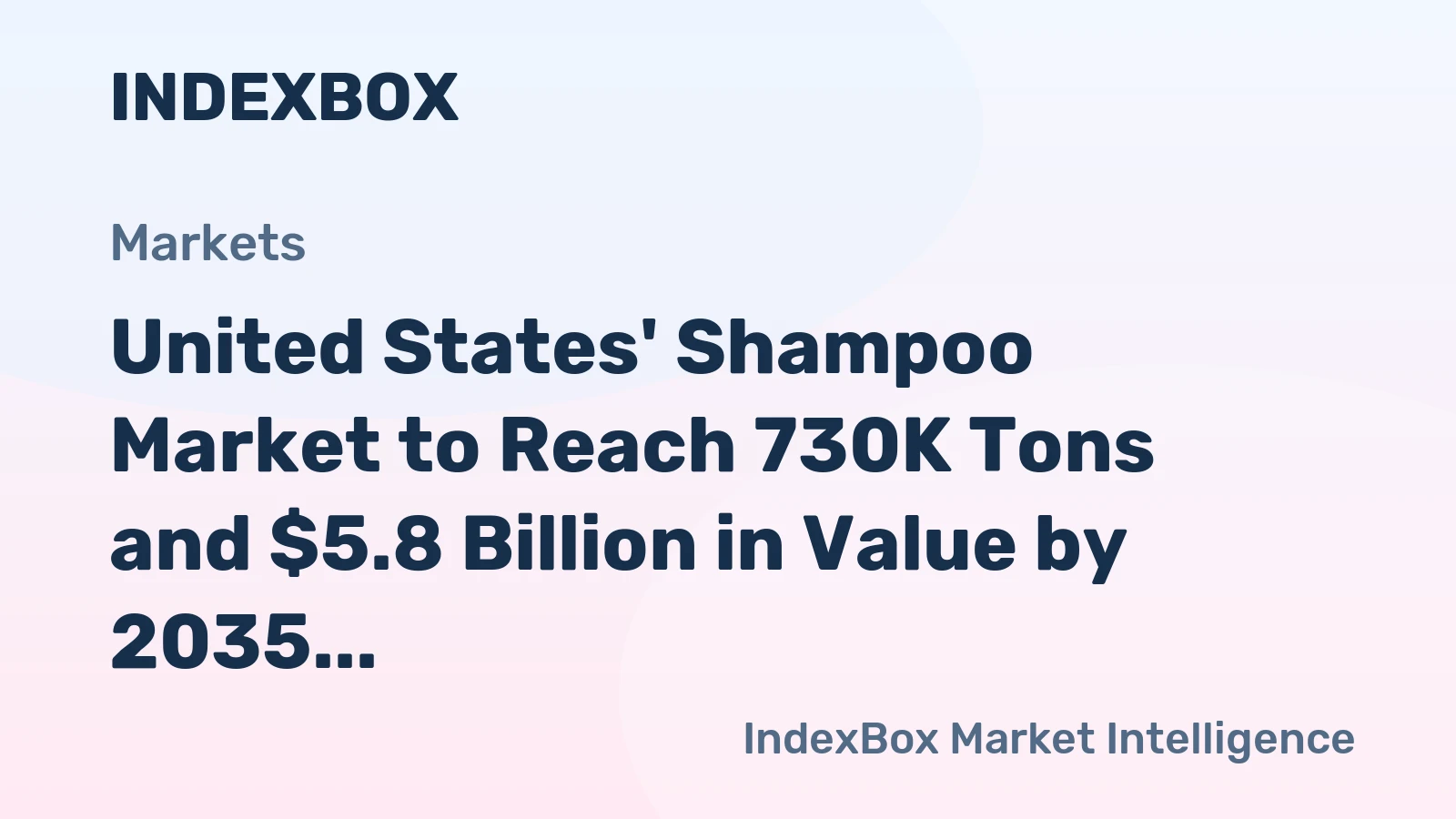 United States' Shampoo Market to Reach 730K Tons and $5.8 Billion in Value by 2035
