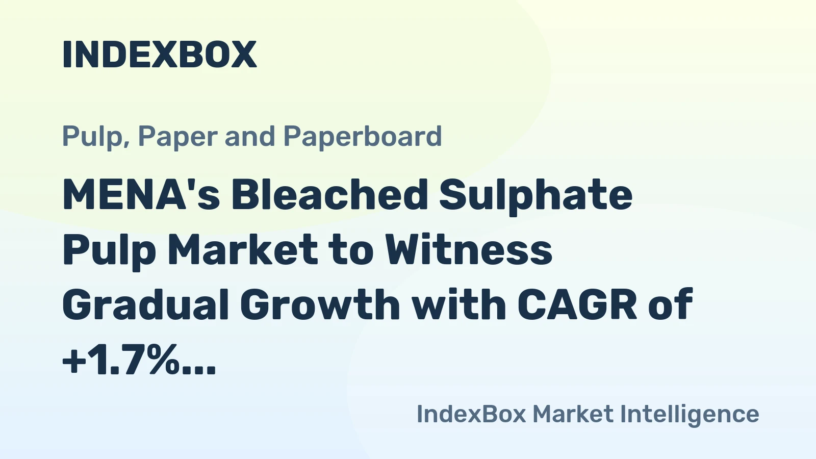 MENA's Bleached Sulphate Pulp Market to Witness Gradual Growth with CAGR of +1.7% through 2035