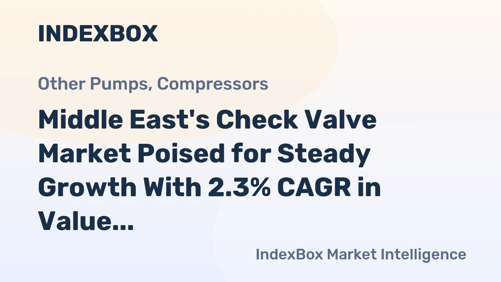 Middle East's Check Valve Market Poised for Steady Growth With 2.3% CAGR in Value Through 2035
