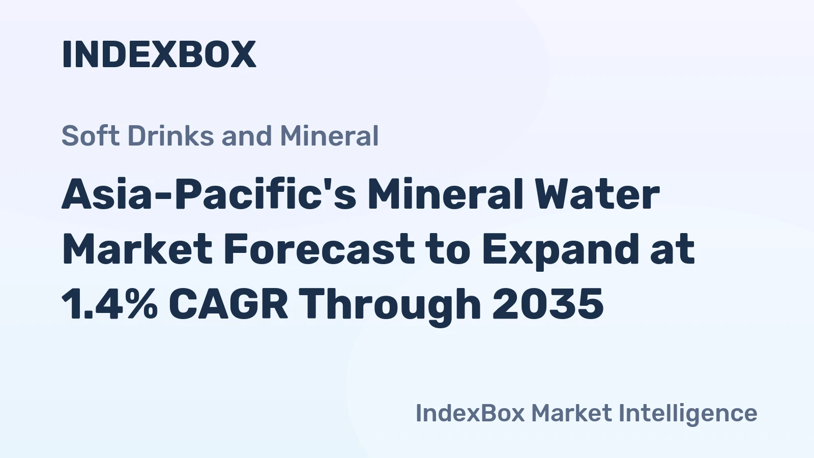 Asia-Pacific's Mineral Water Market Forecast to Expand at 1.4% CAGR Through 2035