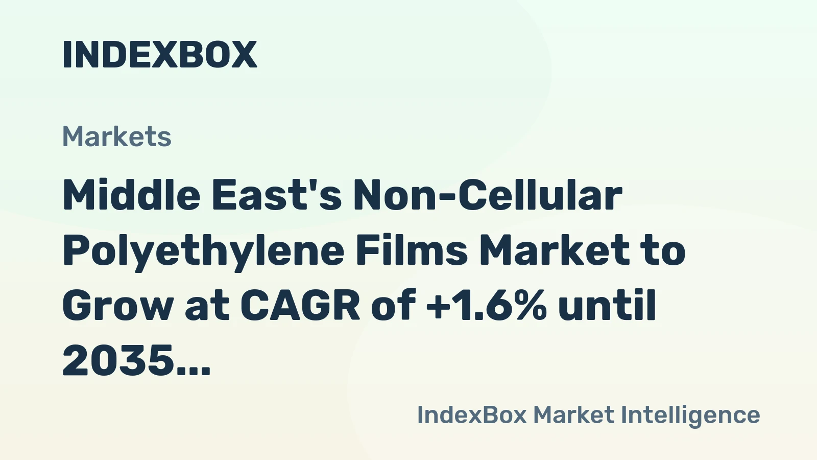 Middle East's Non-Cellular Polyethylene Films Market to Grow at CAGR of +1.6% until 2035