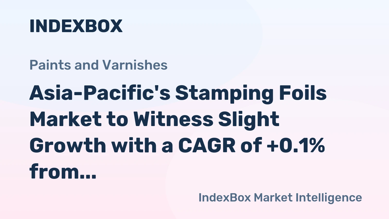 Asia-Pacific's Stamping Foils Market to Witness Slight Growth with a CAGR of +0.1% from 2024-2035