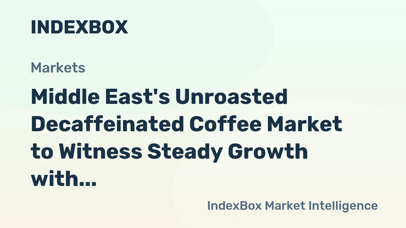 Middle East's Unroasted Decaffeinated Coffee Market to Witness Steady Growth with +1.6% CAGR through 2035