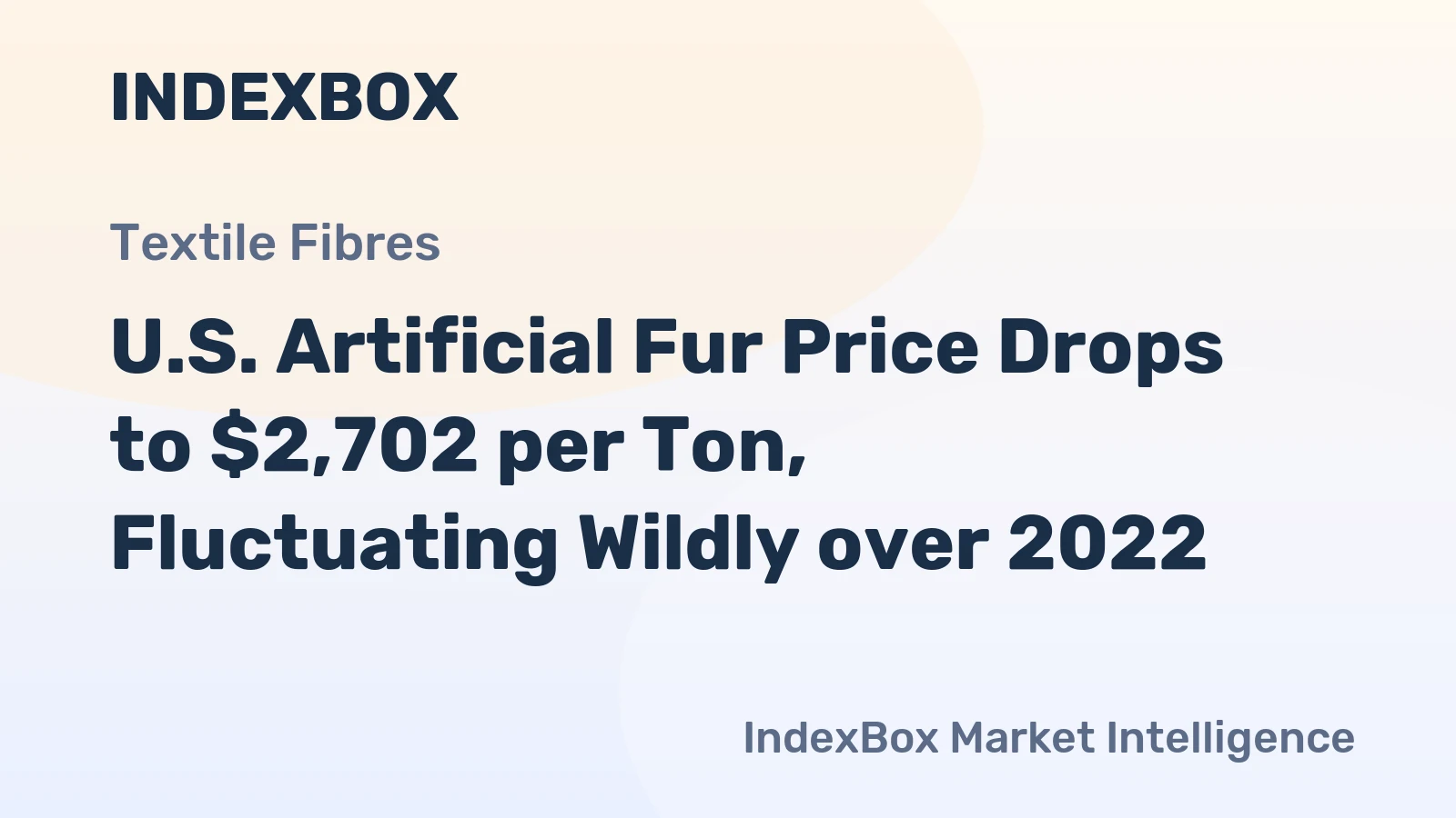 U.S. Artificial Fur Price Drops to $2,702 per Ton, Fluctuating Wildly over 2022