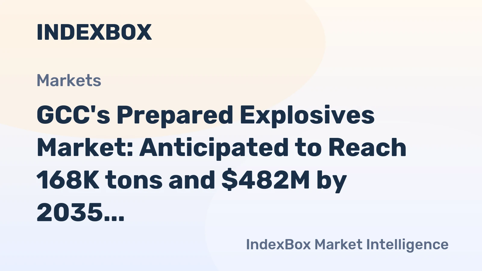 GCC's Prepared Explosives Market: Anticipated to Reach 168K tons and $482M by 2035