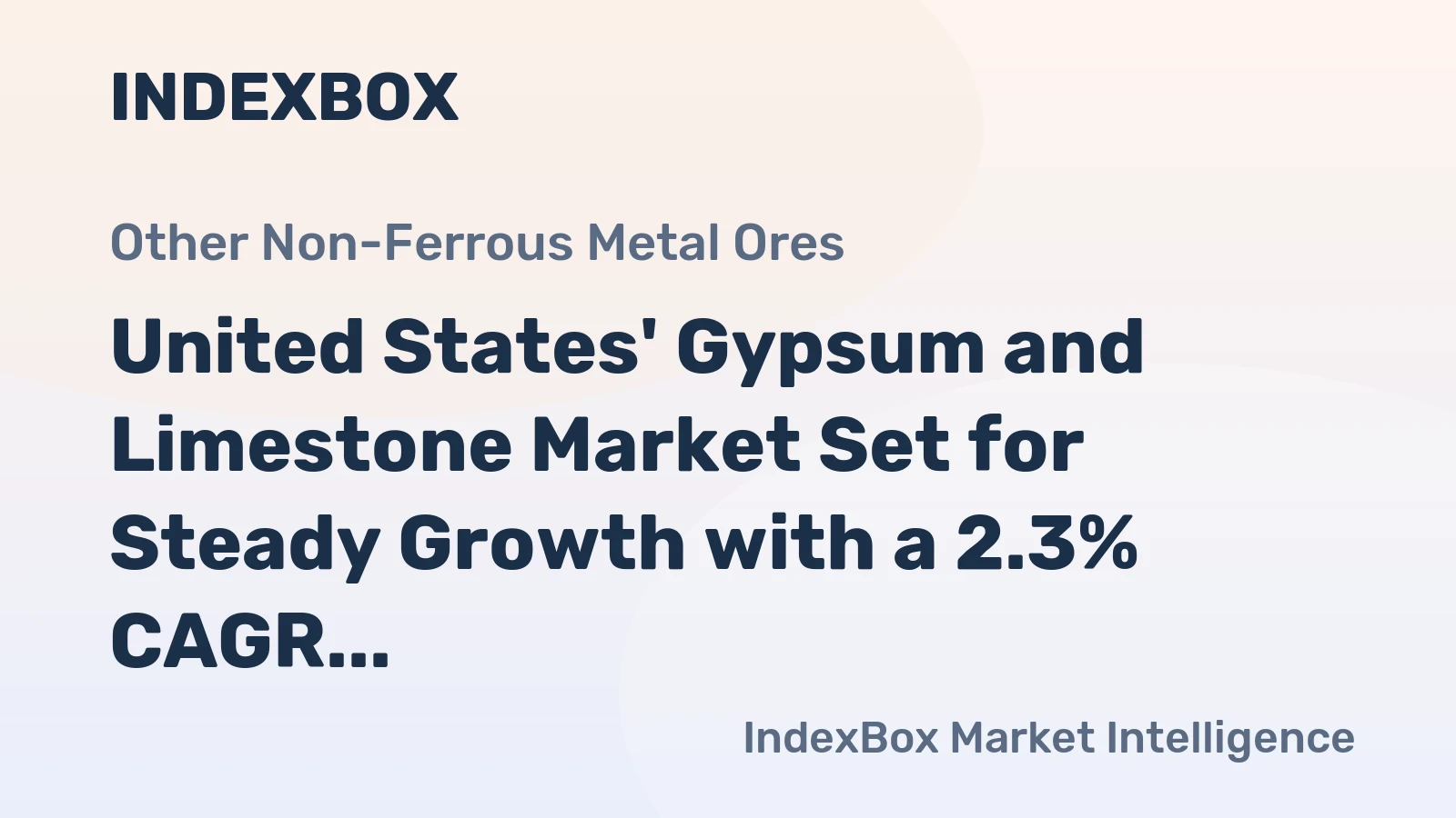 United States' Gypsum and Limestone Market Set for Steady Growth with a 2.3% CAGR in Value Through 2035