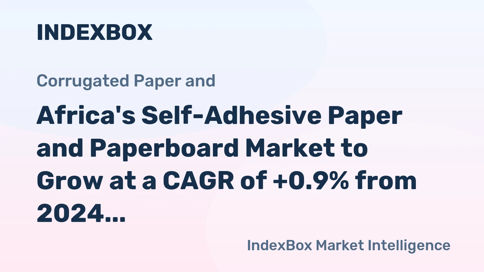 Africa's Self-Adhesive Paper and Paperboard Market to Grow at a CAGR of +0.9% from 2024 to 2035