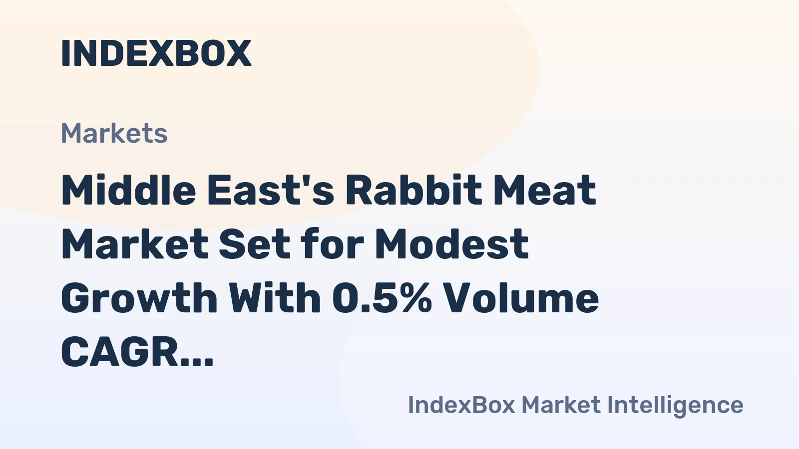 Middle East's Rabbit Meat Market Set for Modest Growth With 0.5% Volume CAGR Through 2035